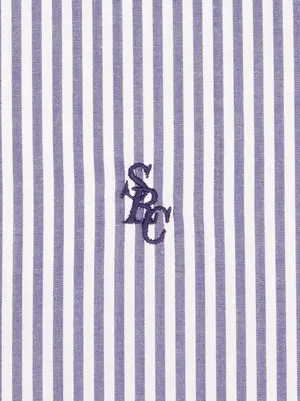Sporty & Rich Logo-embroidered Striped Shirt