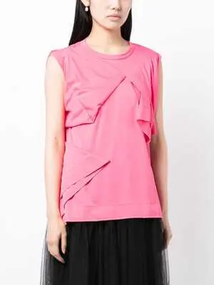 Comme Des Garçons Asymmetric Folded-detailing Tank Top