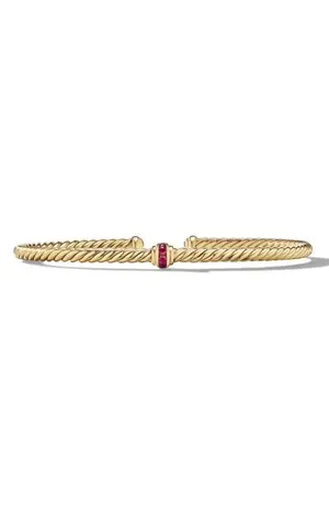 David Yurman Classic Cable Spira Station Bracelet - 18k Yellow Gold