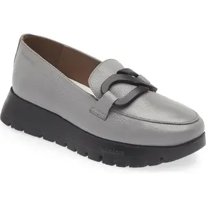 WONDERS Lug Sole Loafer - Grey Tumbled Leather