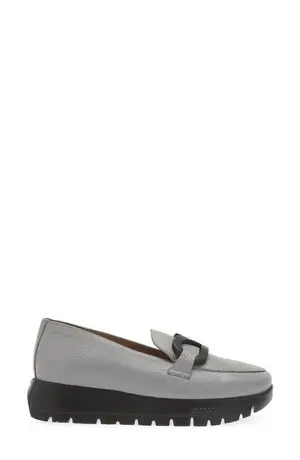 WONDERS Lug Sole Loafer - Grey Tumbled Leather