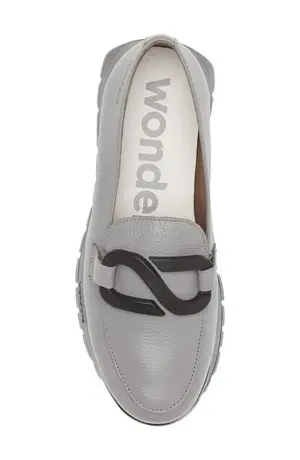 WONDERS Lug Sole Loafer - Grey Tumbled Leather