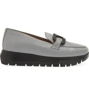 WONDERS Lug Sole Loafer - Grey Tumbled Leather