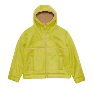 Supreme Faux Shearling Hooded Jacket - Yellow