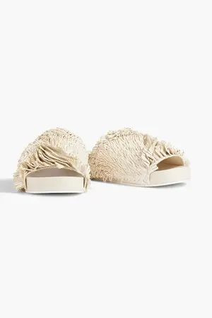 JIL SANDER Fringed Leather Slides