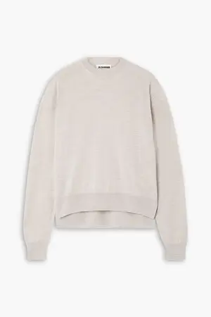 JIL SANDER Cashmere, Wool And Silkblend Sweater Stone