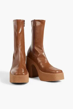 Stella McCartney Skyla Faux Stretch-leather Platform Ankle Boots