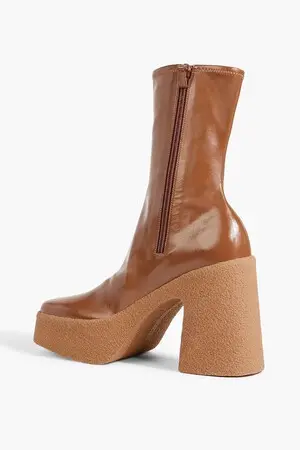 Stella McCartney Skyla Faux Stretch-leather Platform Ankle Boots