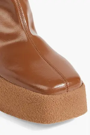 Stella McCartney Skyla Faux Stretch-leather Platform Ankle Boots