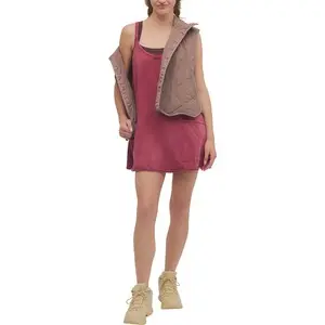 Free People Hot Shot Racerback Romper - Brick