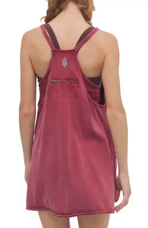 Free People Hot Shot Racerback Romper - Brick