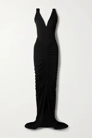 Givenchy Open-back Ruched Crepe Gown