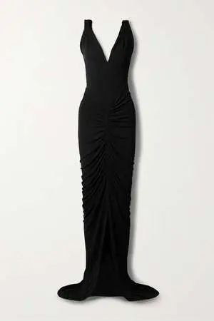 Givenchy Open-back Ruched Crepe Gown