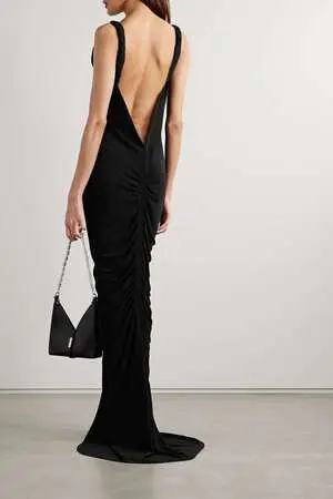 Givenchy Open-back Ruched Crepe Gown