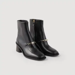 Sandro Leather Ankle Boots