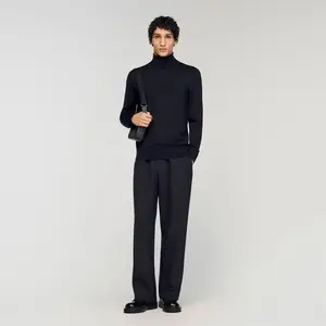 Sandro Turtleneck Wool Sweater - Black