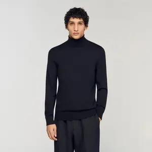 Sandro Turtleneck Wool Sweater - Black