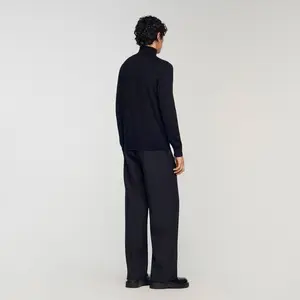 Sandro Turtleneck Wool Sweater - Black