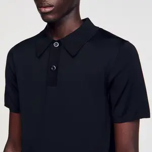 Sandro Short-sleeve Knitted Polo Shirt - Black