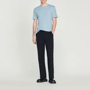 Sandro Certified Linen T-shirt Light Blue