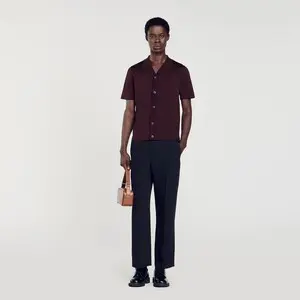 Sandro Short-sleeved Shirt Dark Brown