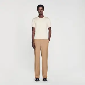 Sandro Knitted T-shirt Light Sand