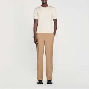 Sandro Knitted T-shirt Light Sand