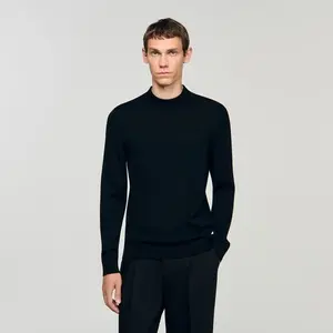 Sandro Wool Mock Neck Sweater - Black