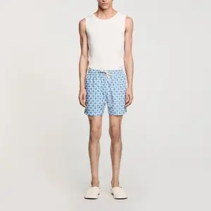 Sandro Square Cross Swim Shorts - Blue Sky