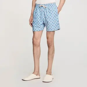 Sandro Square Cross Swim Shorts - Blue Sky