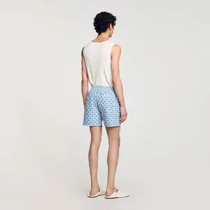 Sandro Square Cross Swim Shorts - Blue Sky