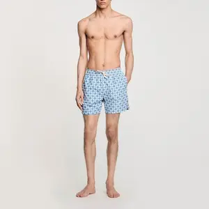 Sandro Square Cross Swim Shorts - Blue Sky