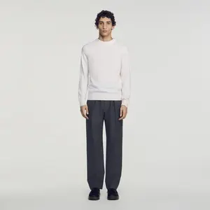 Sandro Cashmere Pullover Sweater - Ecru