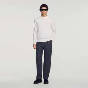 Sandro SANDRO Cashmere Pullover Sweater Ecru