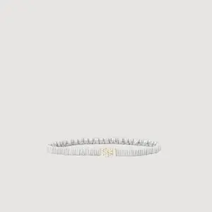 Sandro Elasticated Metallic Leather Belt - Silver