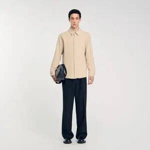 Sandro Long-sleeved Jersey Shirt Ficelle