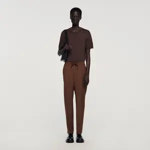 Sandro Straight-leg Trousers - Chocolate