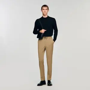 Sandro Straight-leg Trousers - Dark Sand