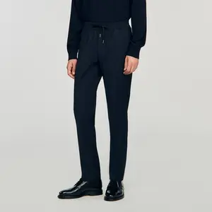 Sandro Straight-leg Trousers - Navy Blue