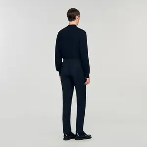 Sandro Straight-leg Trousers - Navy Blue