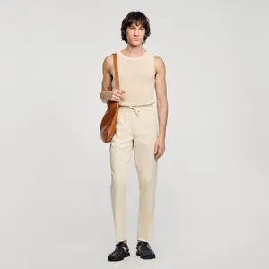 Sandro Straight-leg Trousers - Light Beige