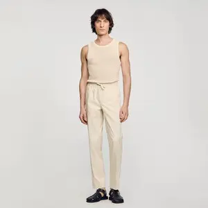 Sandro Straight-leg Trousers - Light Beige