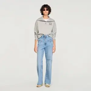 Sandro Wide-leg Jeans - Blue Jean