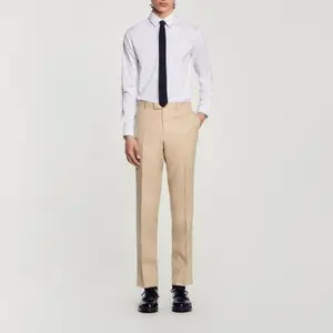 Sandro Linen Suit Trousers - Beige