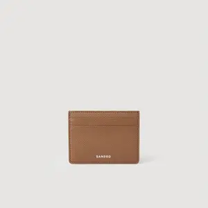 Sandro Reconstituted Leather Cardholder Brown Olive