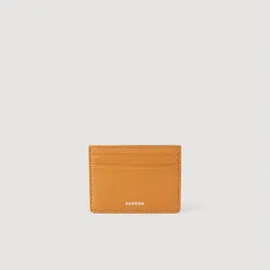 Sandro Reconstituted Leather Cardholder Camel