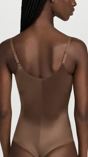 Spanx Shape Invisible Cami Thong Bodysuit - Chestnut Brown
