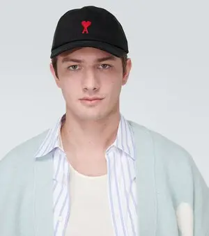 Ami De Cœur Cotton Canvas Cap - Black