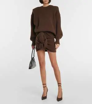 Magda Butrym Cashmere Miniskirt - Brown