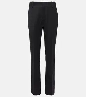 NILI LOTAN Evan Wool Straight Pants - Black